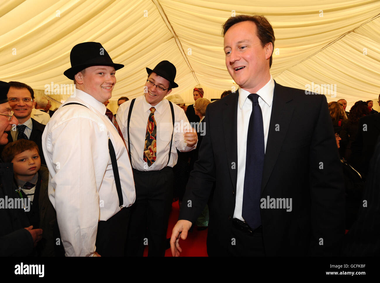 Conservative Party leader David Cameron attends a VE Day reception ...