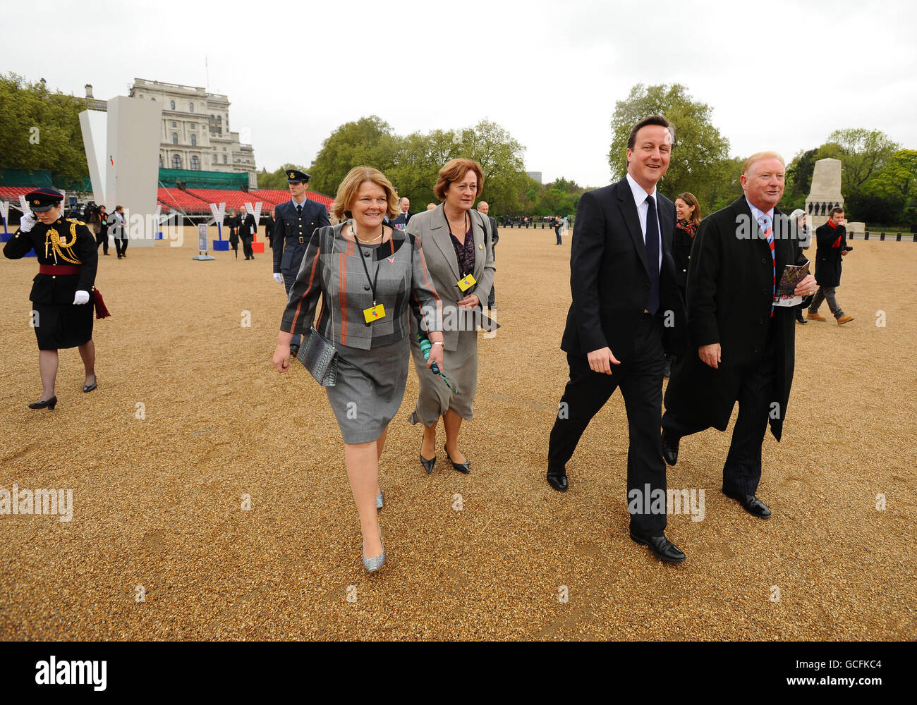 Conservative party leader david cameron arrive ve day reception hi-res ...