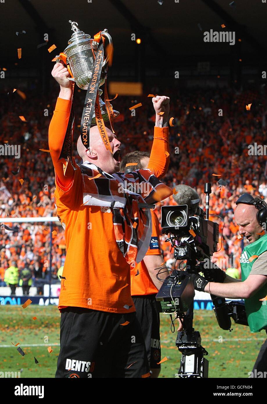 Dundee United'as Garry Kenneth celebrates winning the Active Nation ...
