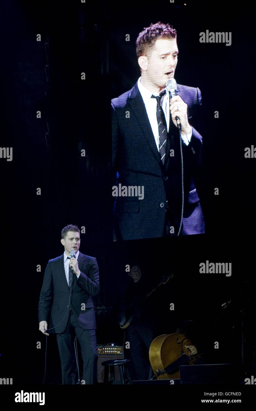 Michael Buble performs onstage at the 02 Arena in London Stock Photo ...