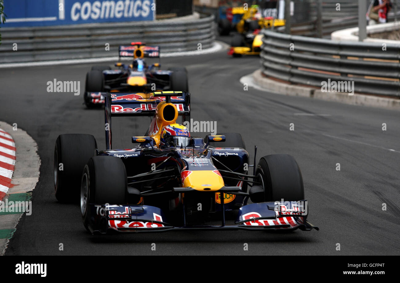 Red Bull's Mark Webber leads the field on his way to victory in the ...