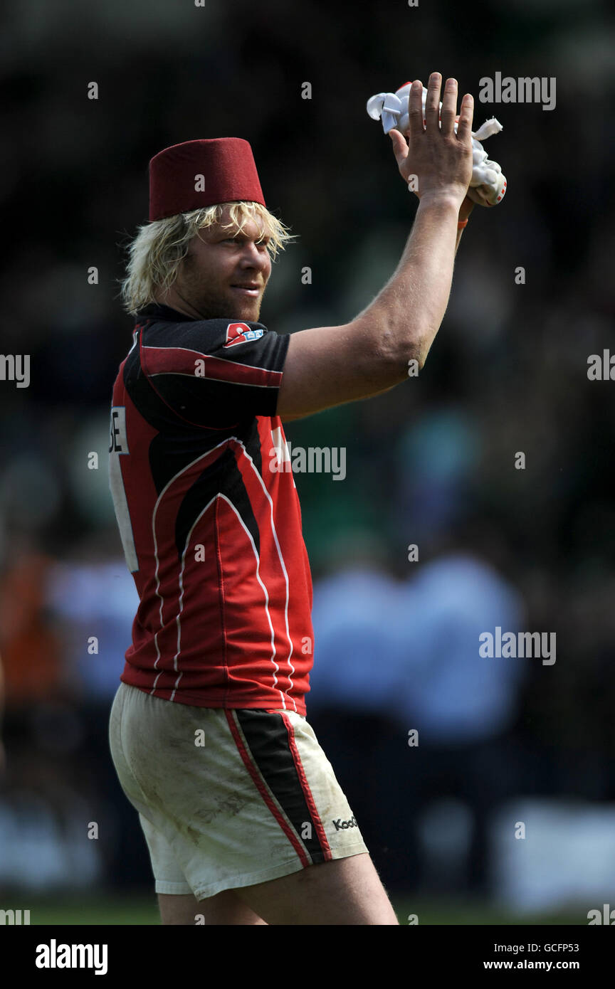 Saracens' Mouritz Botha celebrates his sides win after the final ...