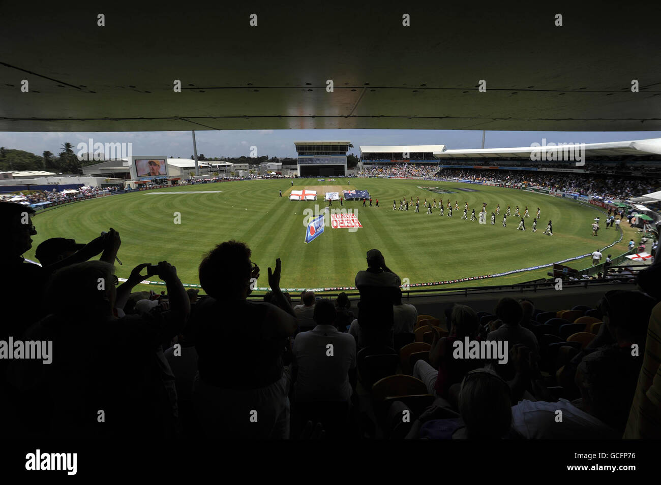 England and Australia walk out for the opening presentation ceremony ...