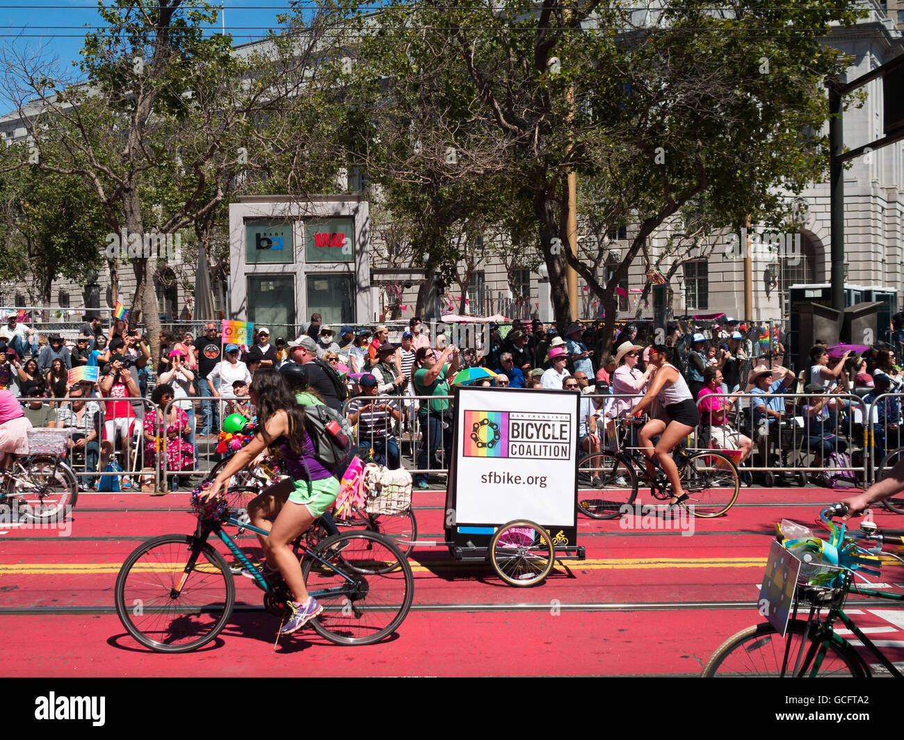 Cycling in San Francisco Pride Parade 2016 Stock Photo - Alamy