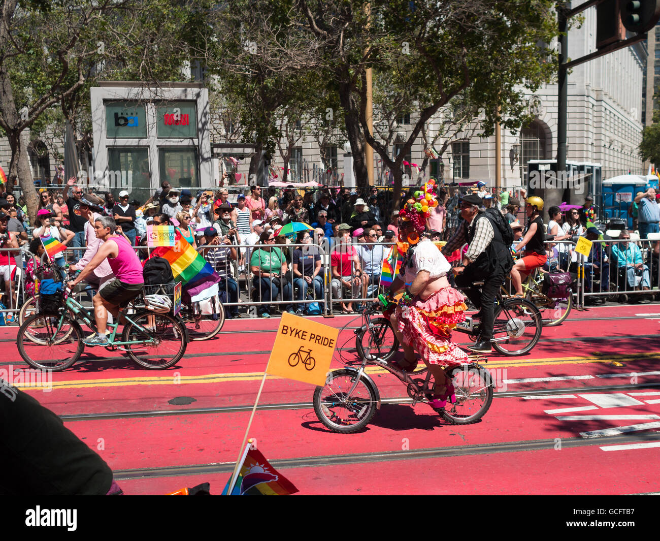 Bikes in San Francisco Pride Parade 2016 Stock Photo - Alamy