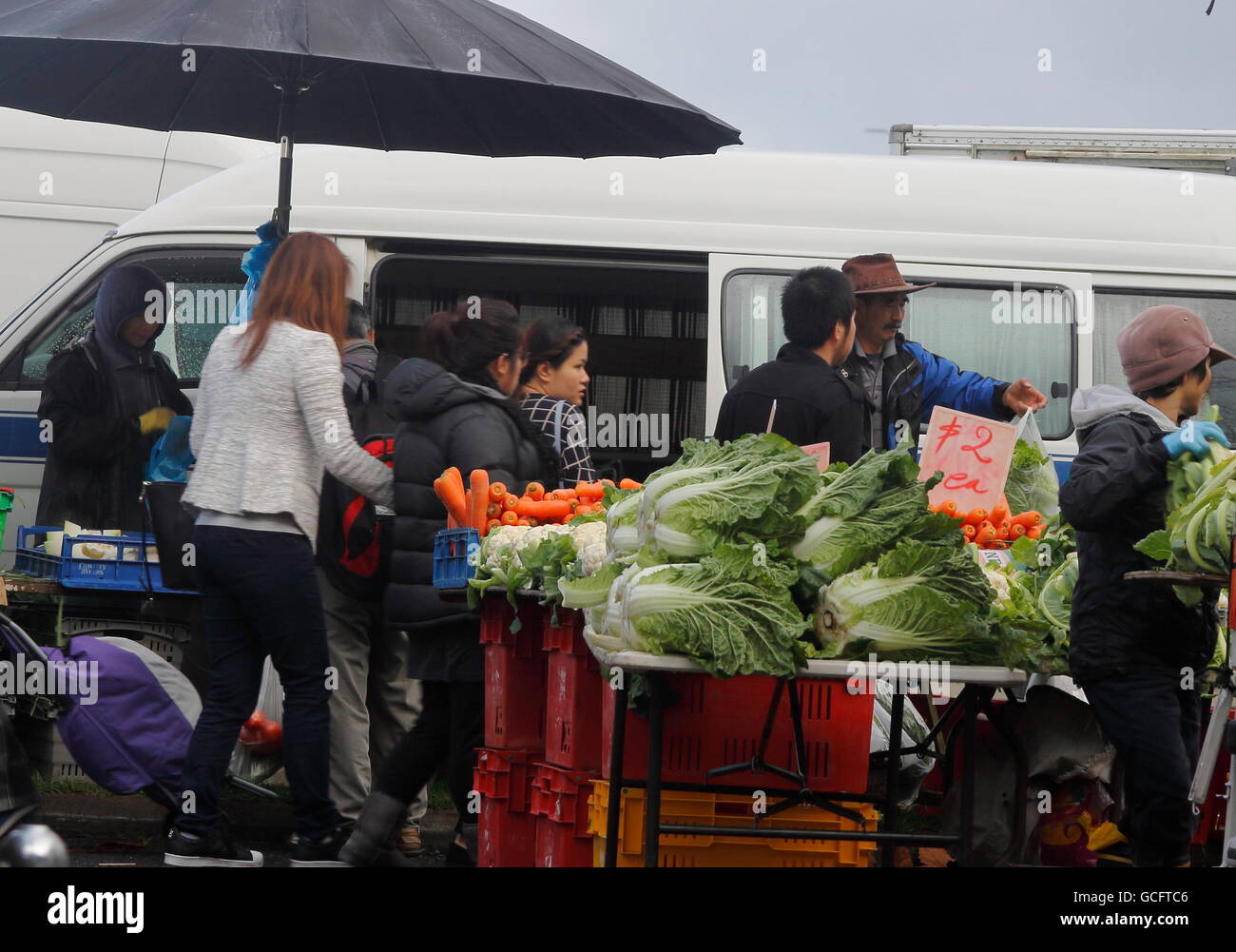Market scenes at the flea market in Avondale, Auckland, New Zealand ...