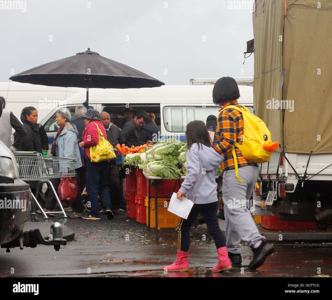 Market scenes at the flea market in Avondale, Auckland, New Zealand ...