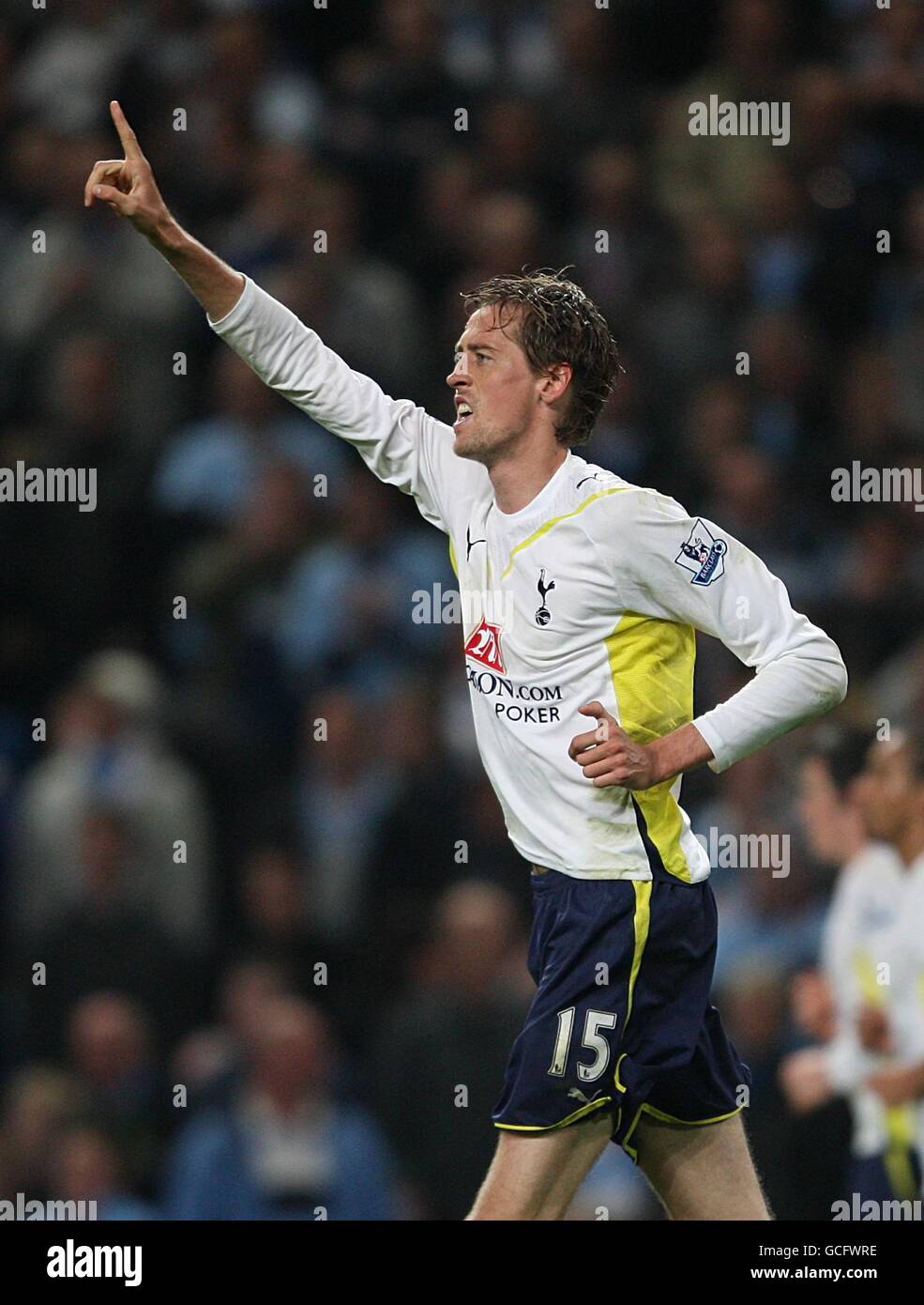 Tottenham hotspurs peter crouch celebrates scoring the opening goal hi ...