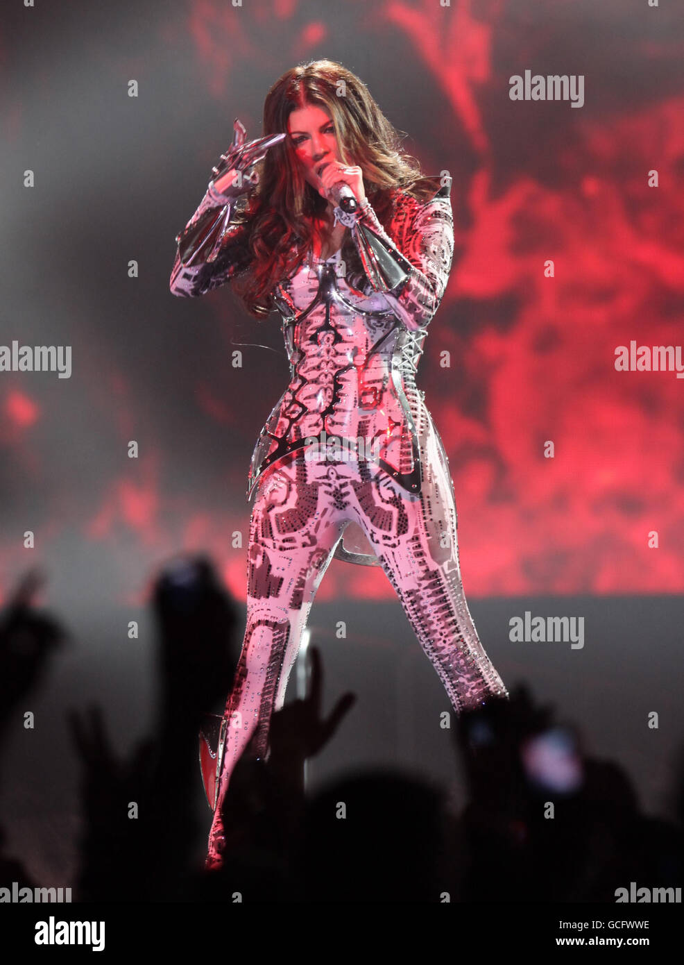 Fergie of The Black Eyed Peas performs on stage at the O2 in Greenwich ...