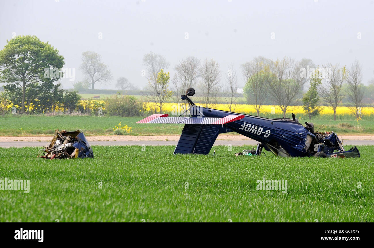 The light aircraft that crashed at Hinton-in-the-Hedges airfield, near ...