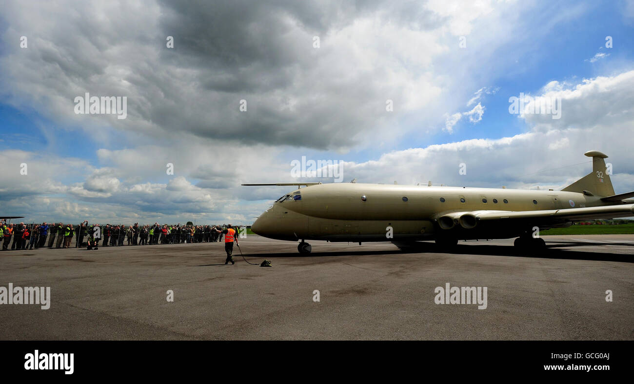 The arrival of an ex Royal Air Force Nimrod MR2 reconnaissance aircraft ...