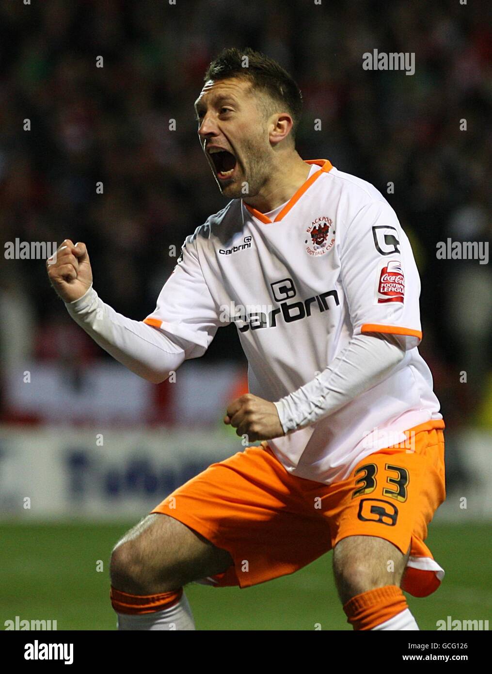 Blackpools stephen dobbie celebrates scoring their second goal hi-res ...