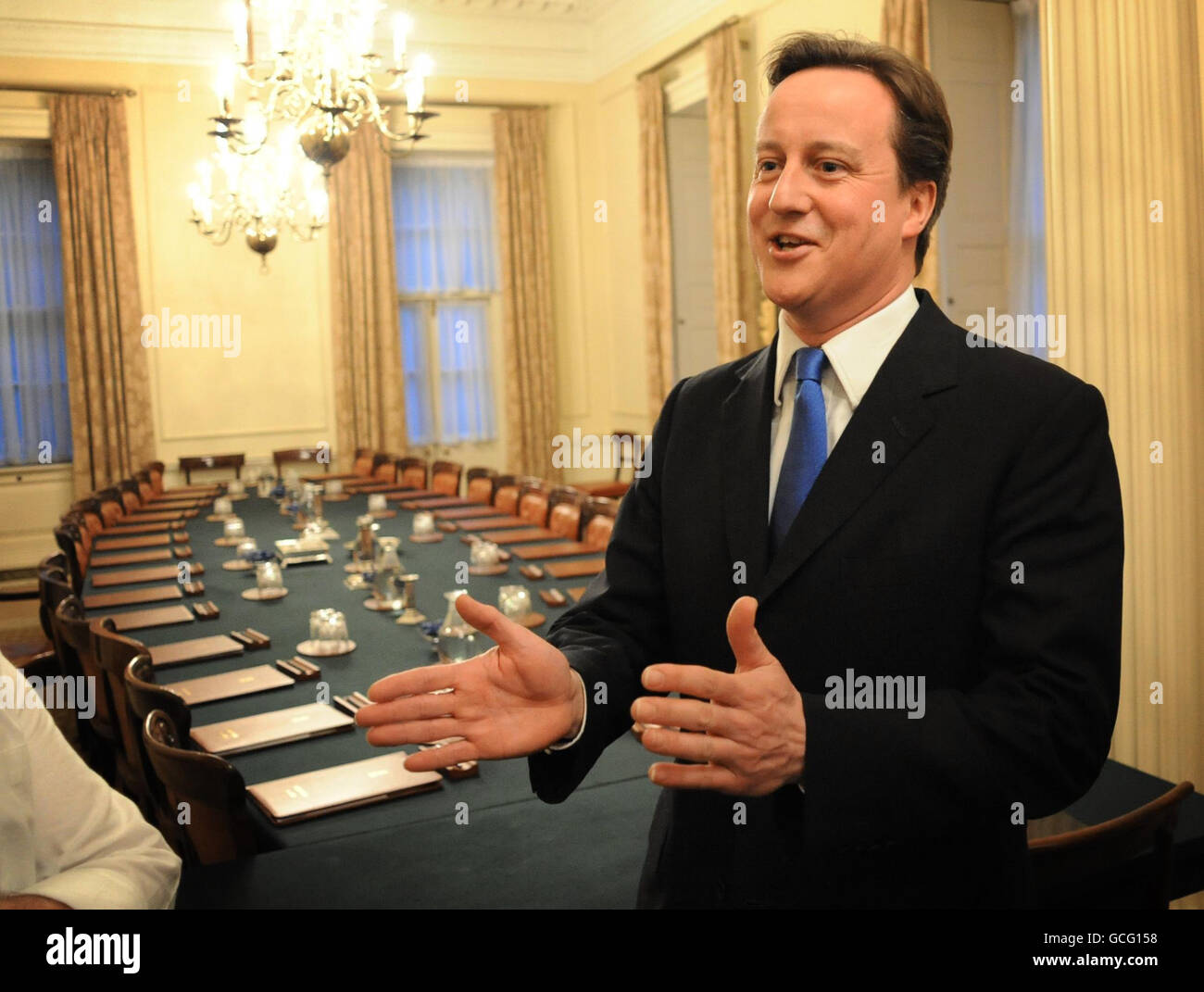 New Prime Minister David Cameron in the Cabinet Room of 10 Downing ...