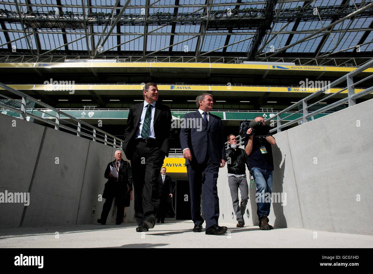 Irish Soccer legends Packie Bonner (left) and Ray Houghton in the new ...