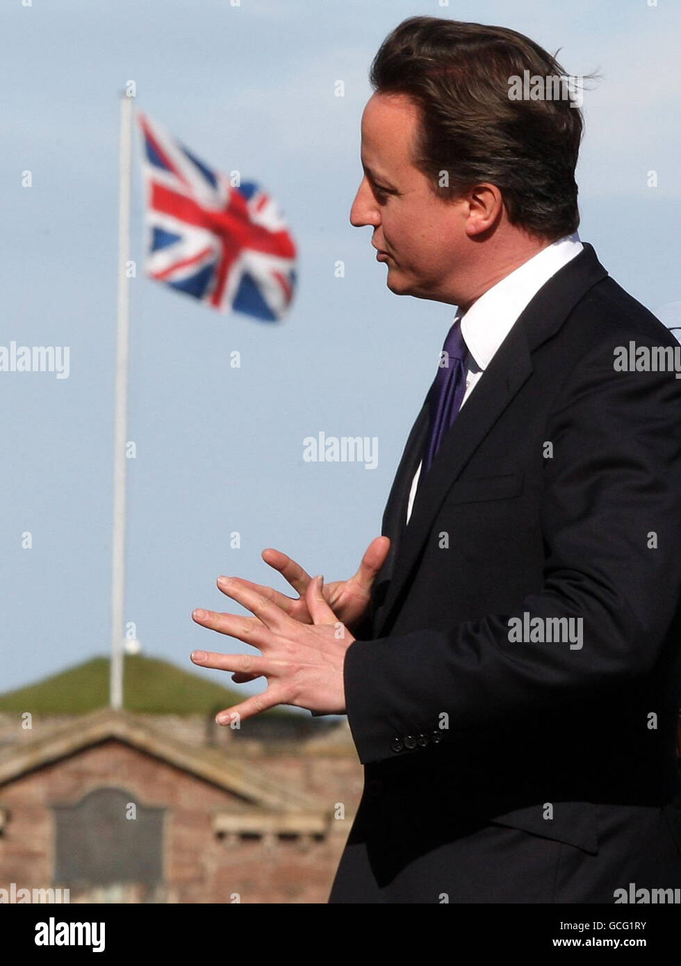Prime Minister David Cameron during a visit to Fort George near ...