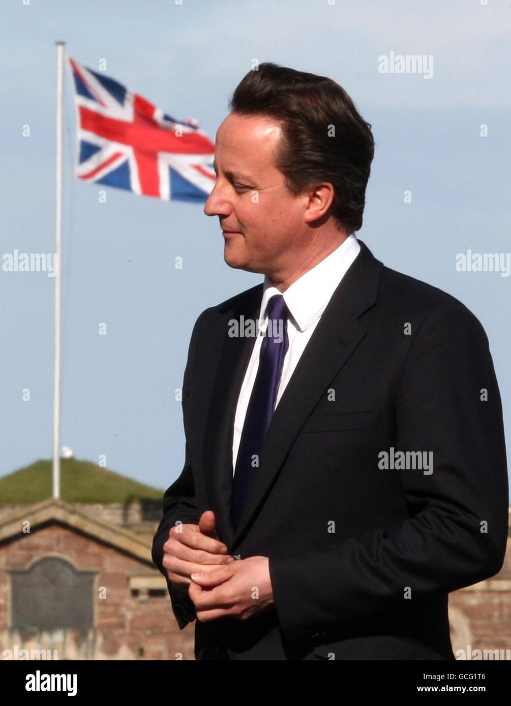 Prime Minister David Cameron during a visit to Fort George near ...