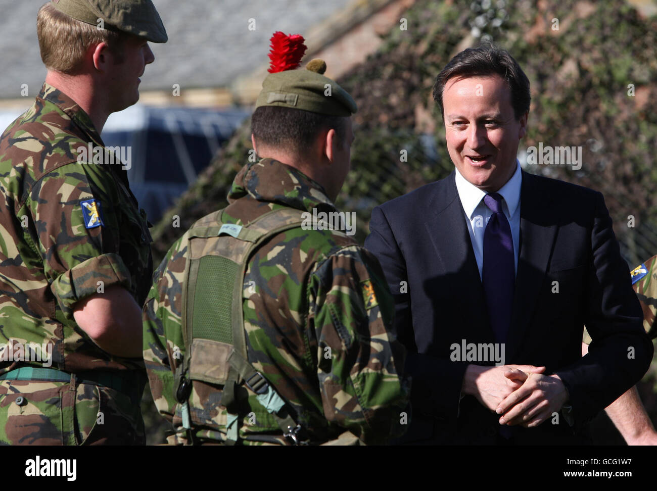 Prime Minister David Cameron during a visit to Fort George near ...