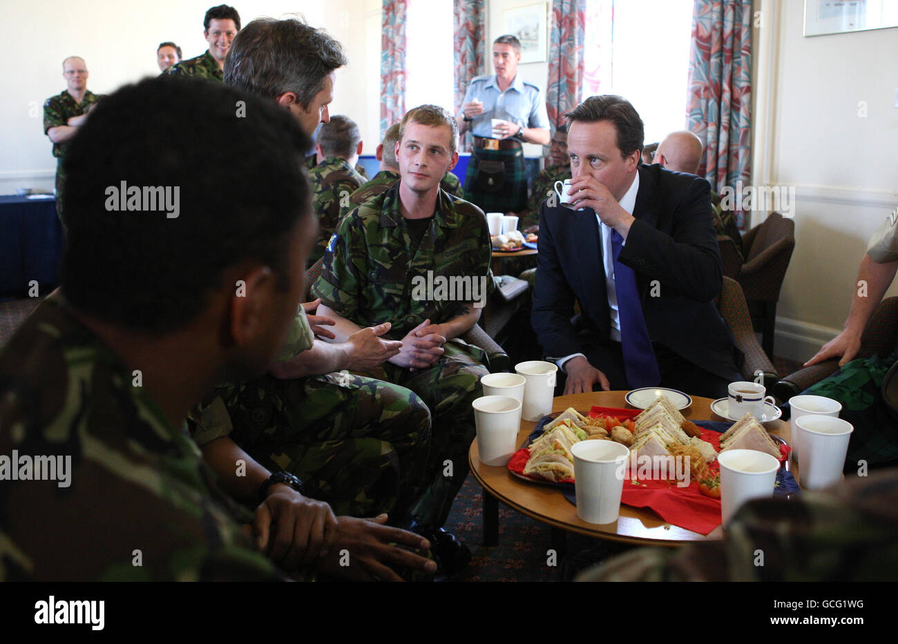 Prime Minister David Cameron during a visit to Fort George near ...