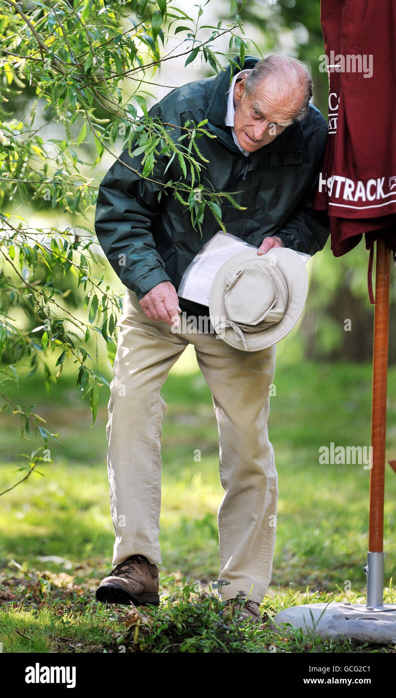 The Duke of Edinburgh negotiates through to his judges position before ...