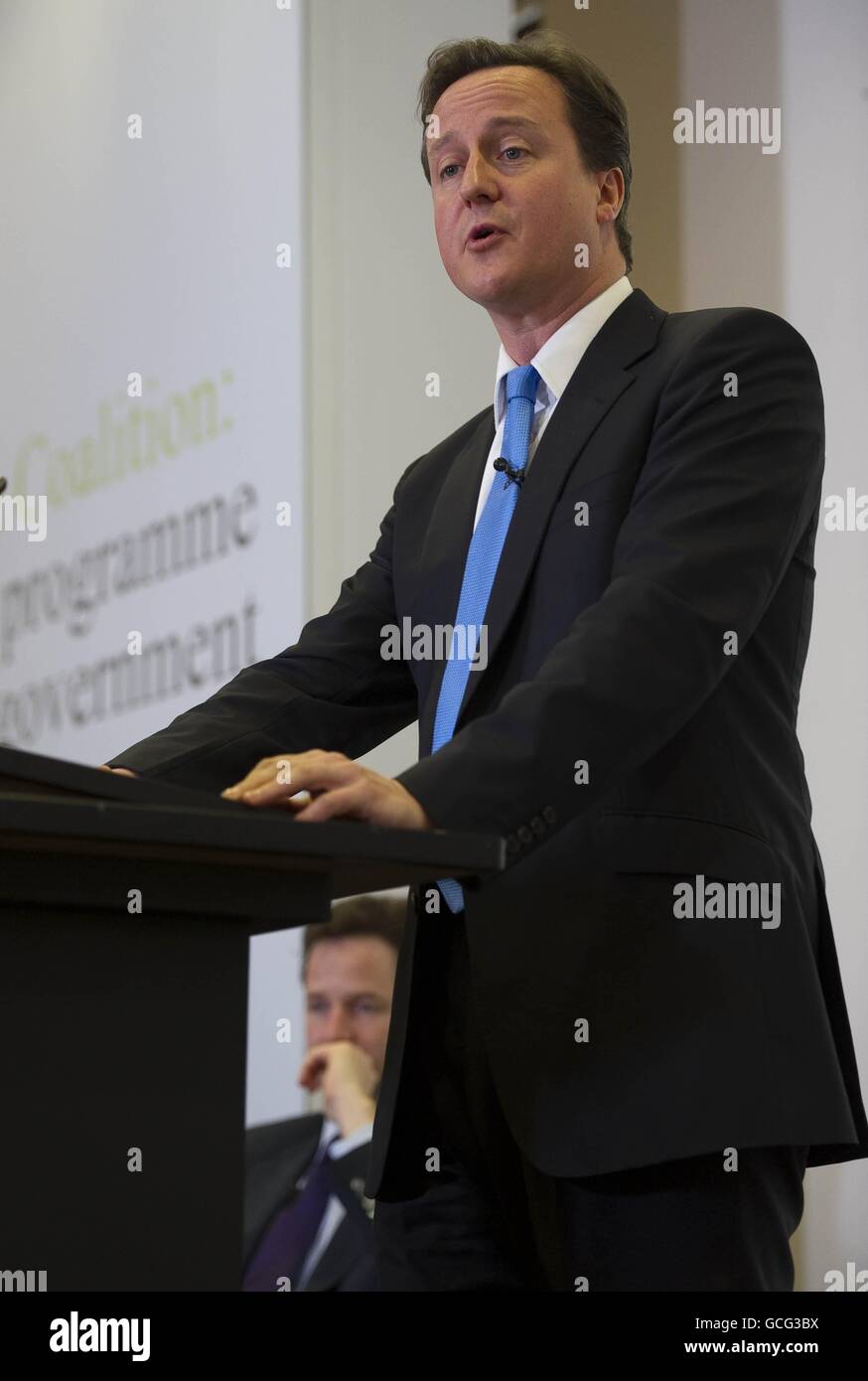 Cameron speaks at treasury hi-res stock photography and images - Alamy