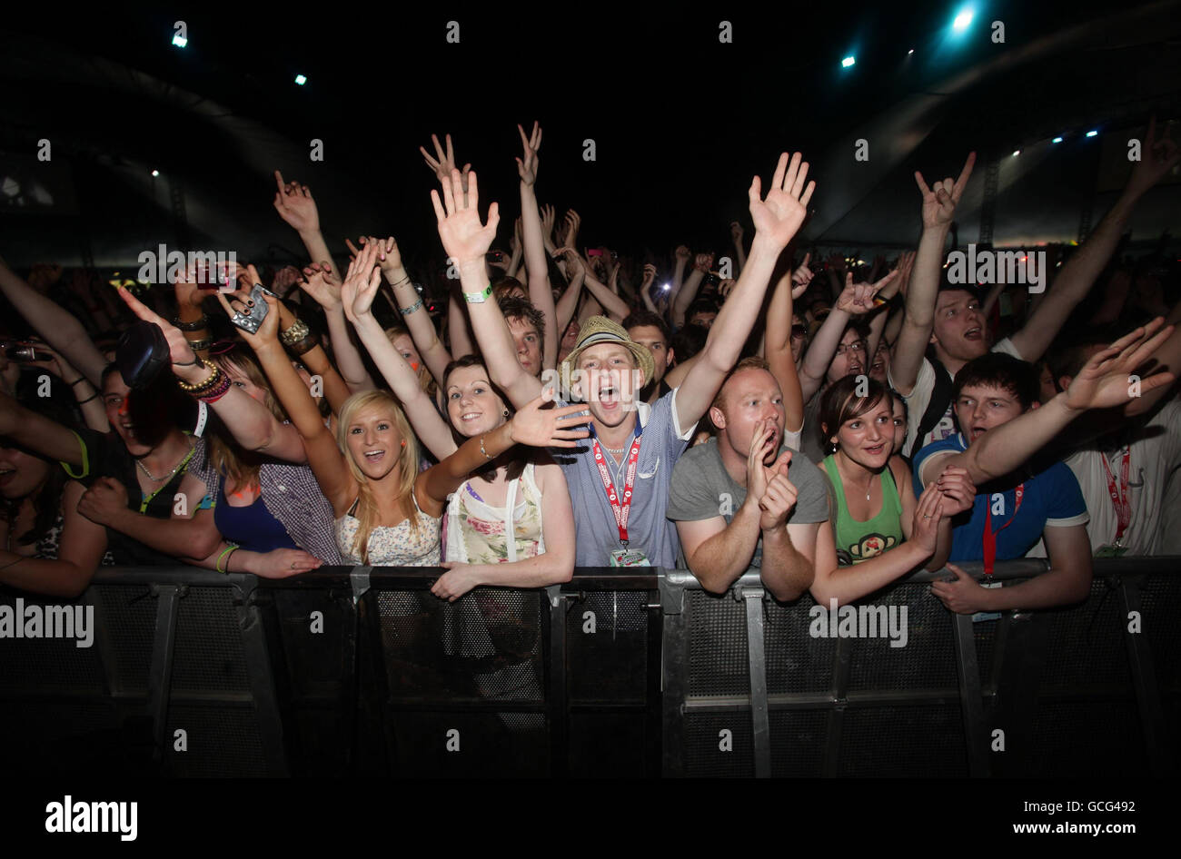 The crowd watch Pendulum performing on the Main Stage at the Radio 1 ...