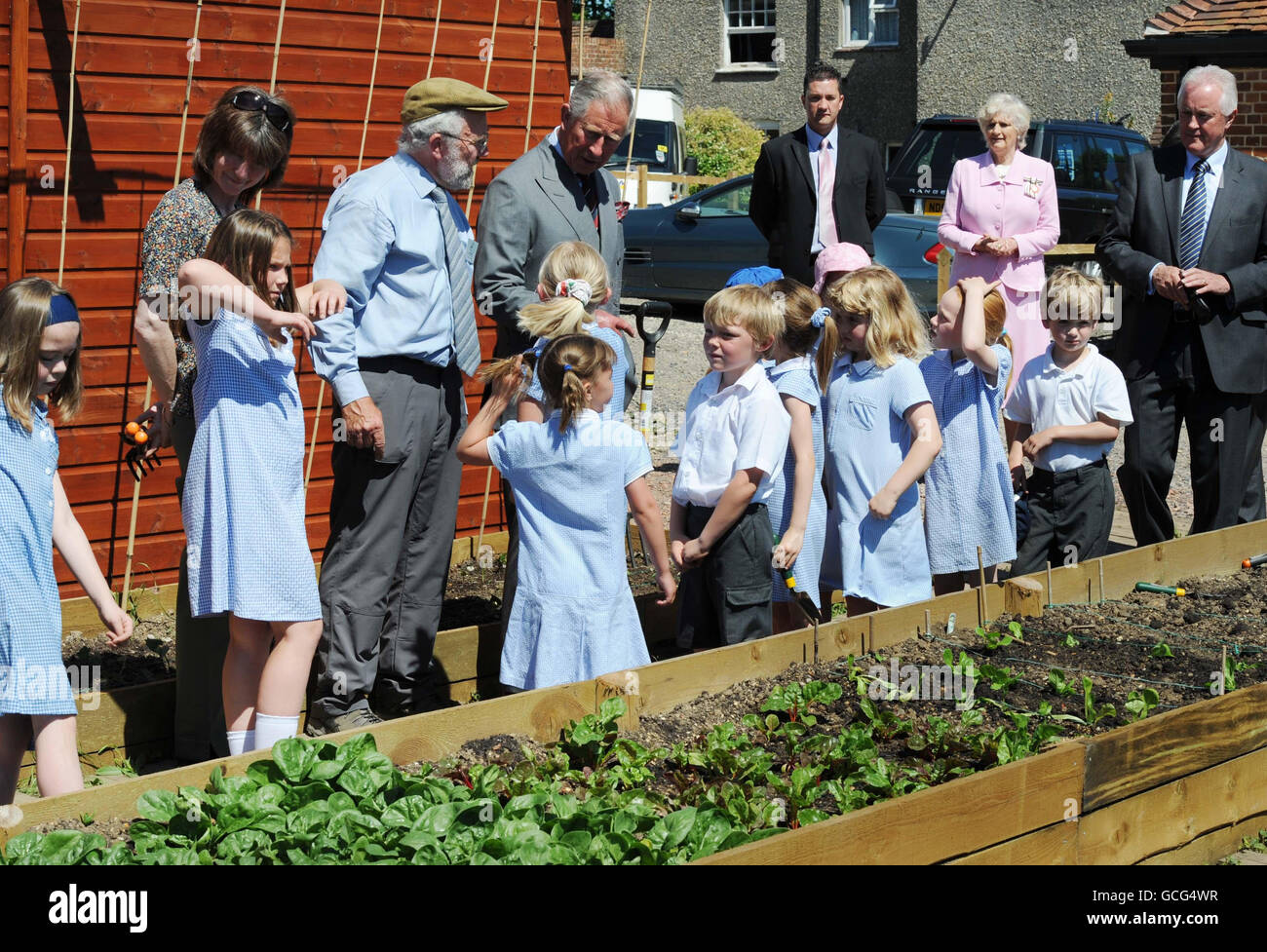 Prince of Wales meets children from Enborne Primary School in the ...