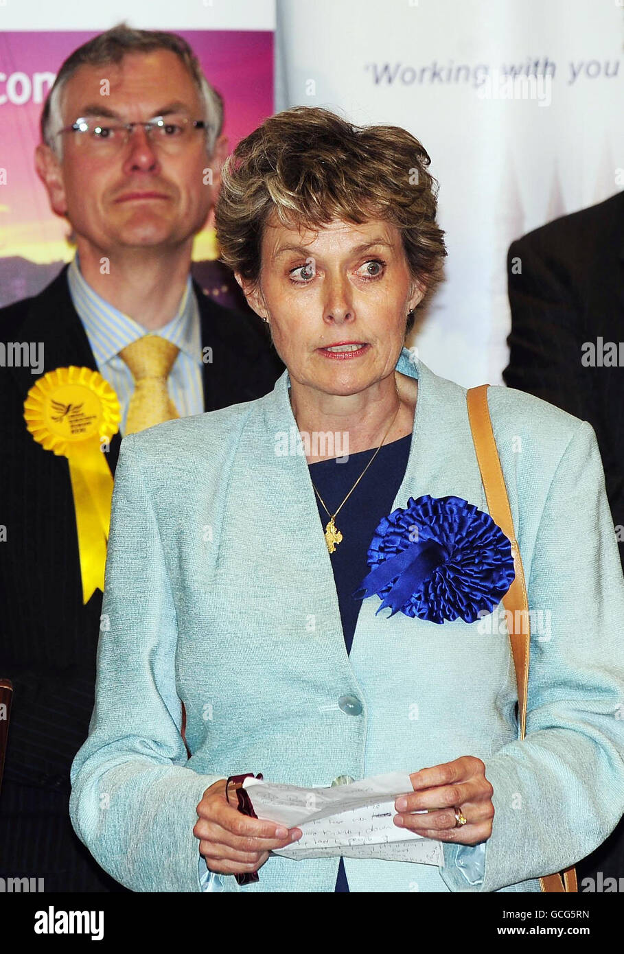 Conservative candidate Anne McIntosh speaks after her victory in the ...