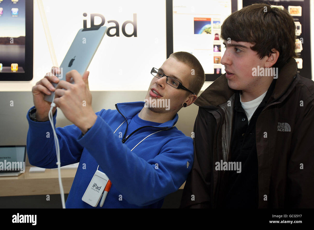 An Apple iPad is demonstrated at the Apple shop in the Victoria Square ...