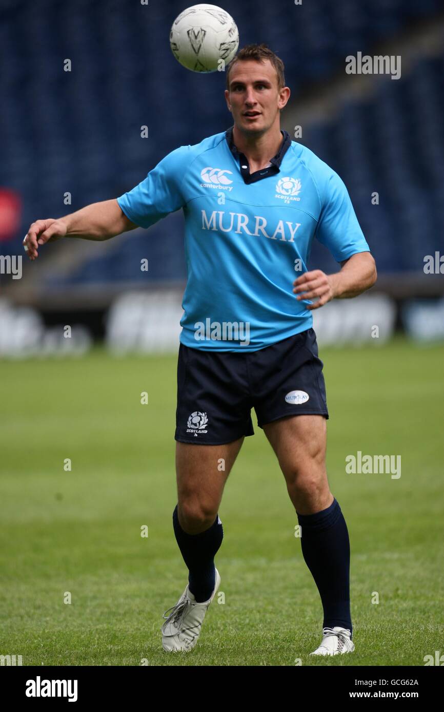 Scotlands colin gregor during the captains run at murrayfield hi-res ...