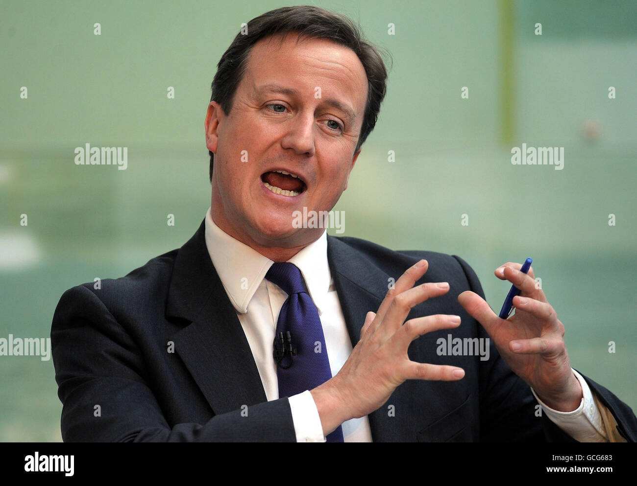 Prime Minister David Cameron speaks to members of the local business ...