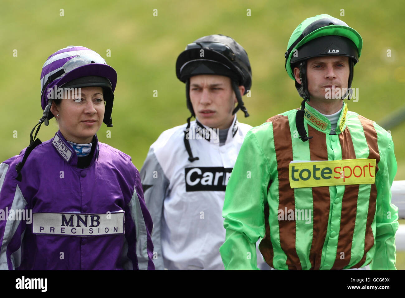 Jockeys Hayley Turner, Luke Morris and Fergus Sweeney prior to the Win ...