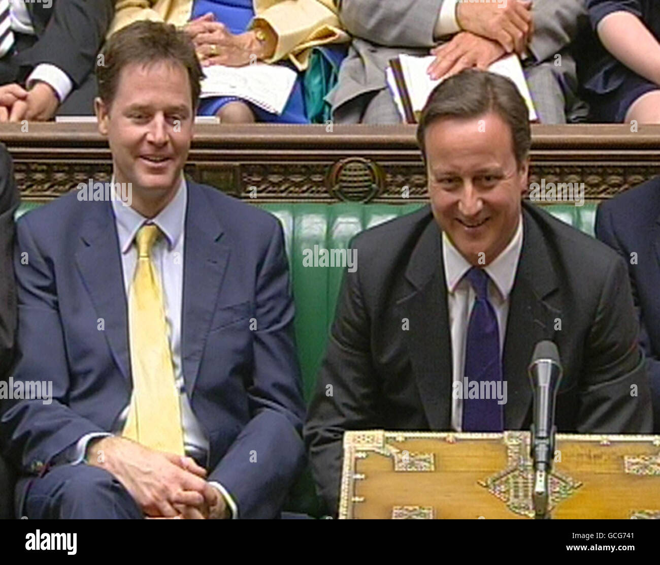 Prime Minister David Cameron (right) and Deputy Prime Minister Nick ...