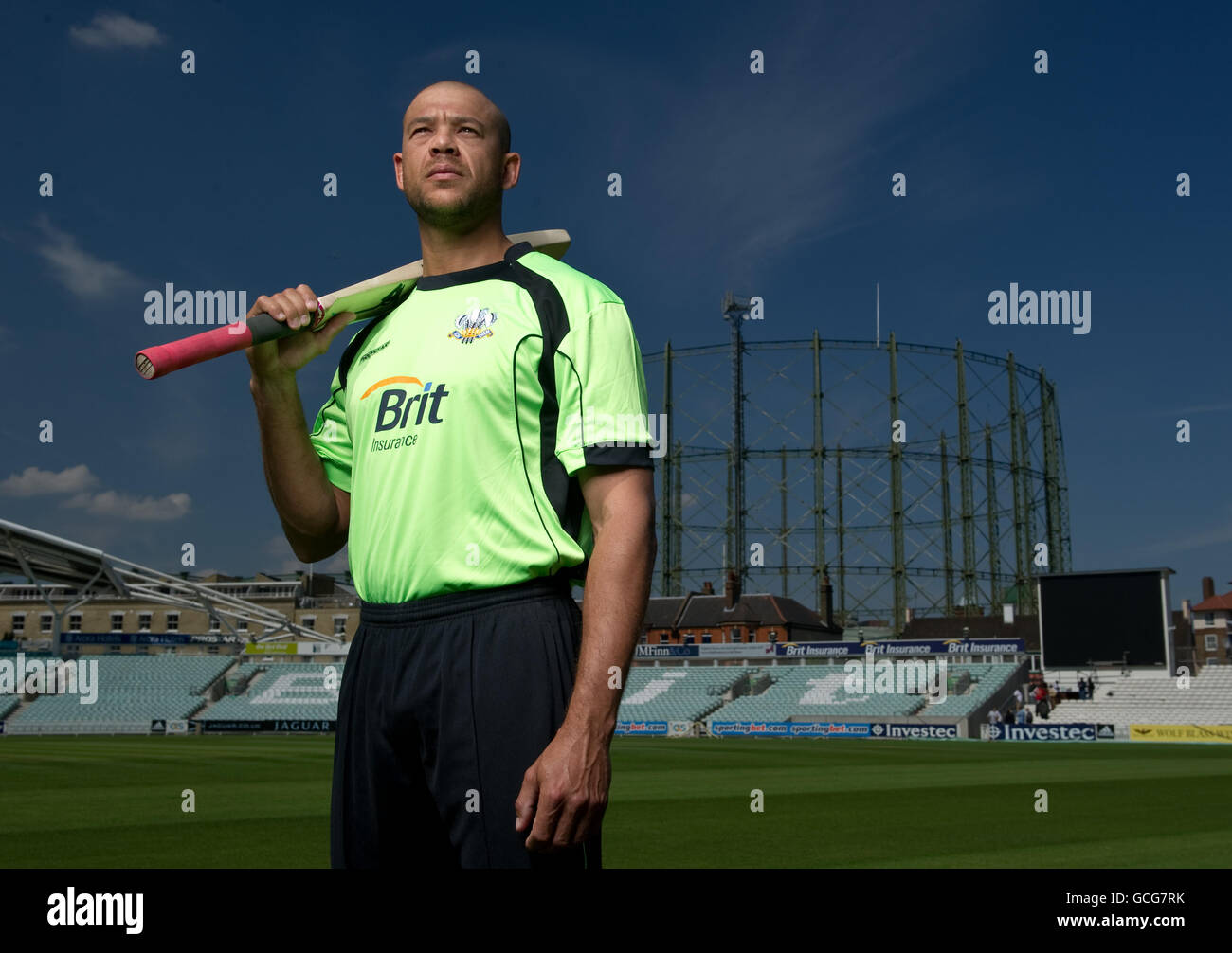 Andrew Symonds of Surrey CCC poses in the new Twenty 20 shirt at the ...