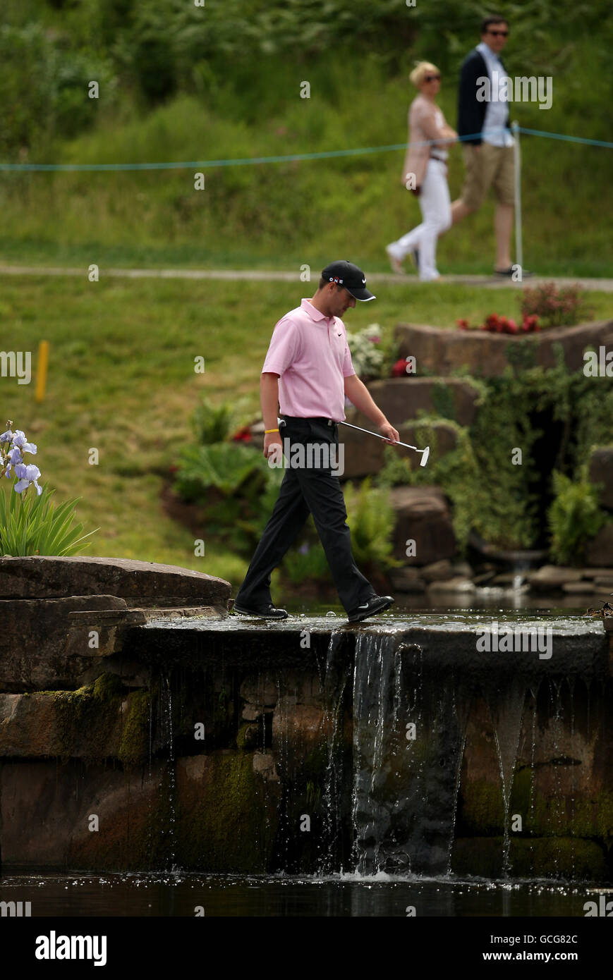Scotland's Marc Warren in action on the 18th hole before finishing in a ...