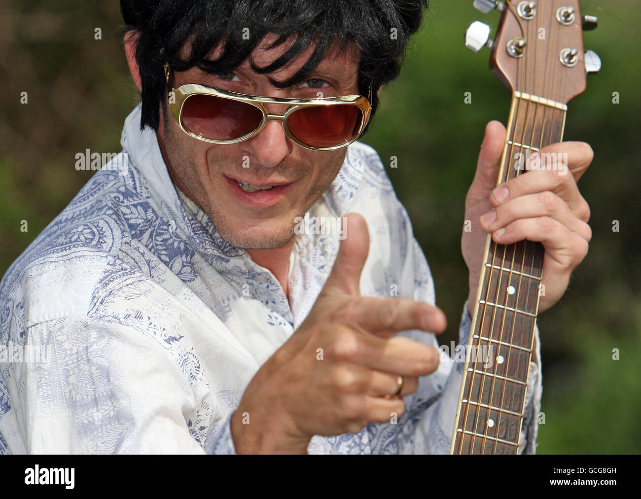 Simon Goldsmith, 36, of Little Bealings, Suffolk, poses as Elvis ...