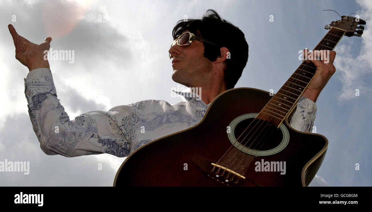 Simon Goldsmith, 36, of Little Bealings, Suffolk, poses as Elvis ...