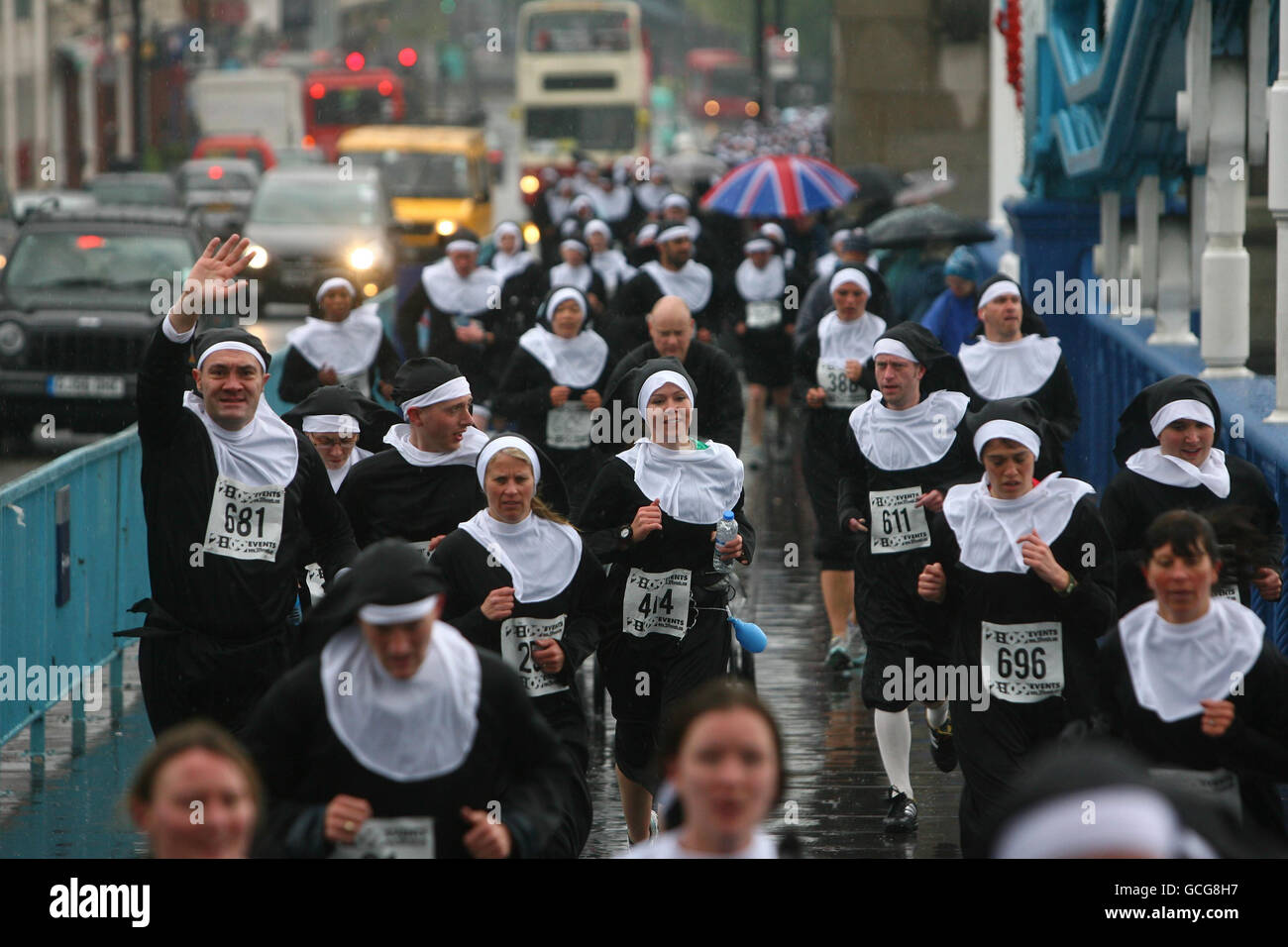 Nuns run for children's charity Baarnado's Stock Photo - Alamy
