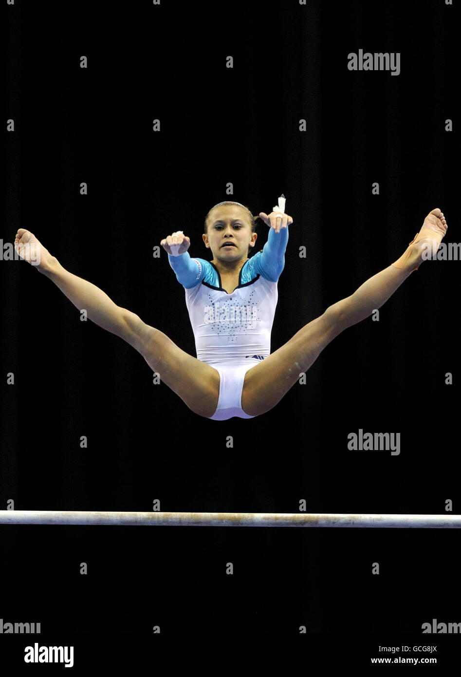 Romania's Diana Laura Bulimar competes on the uneven bars during the ...