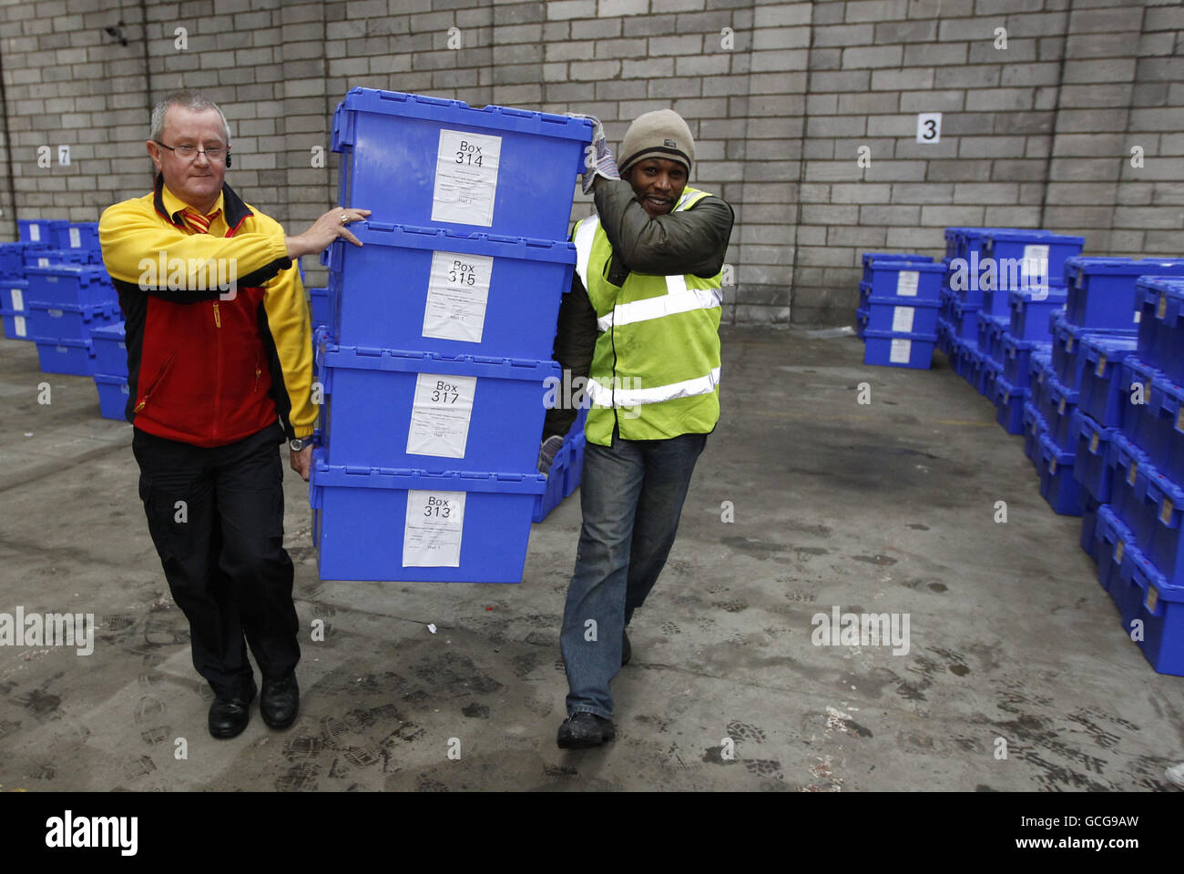 Ballot boxes are sent to polling stations around Scotland from the City ...