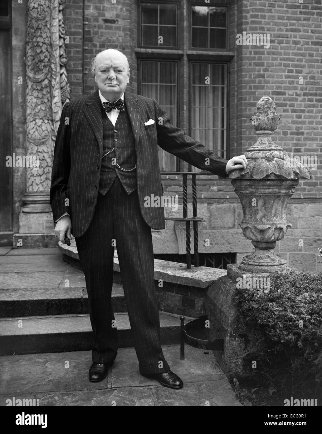 Winston Churchill at his country home, Chartwell, Westerham, Kent, as ...