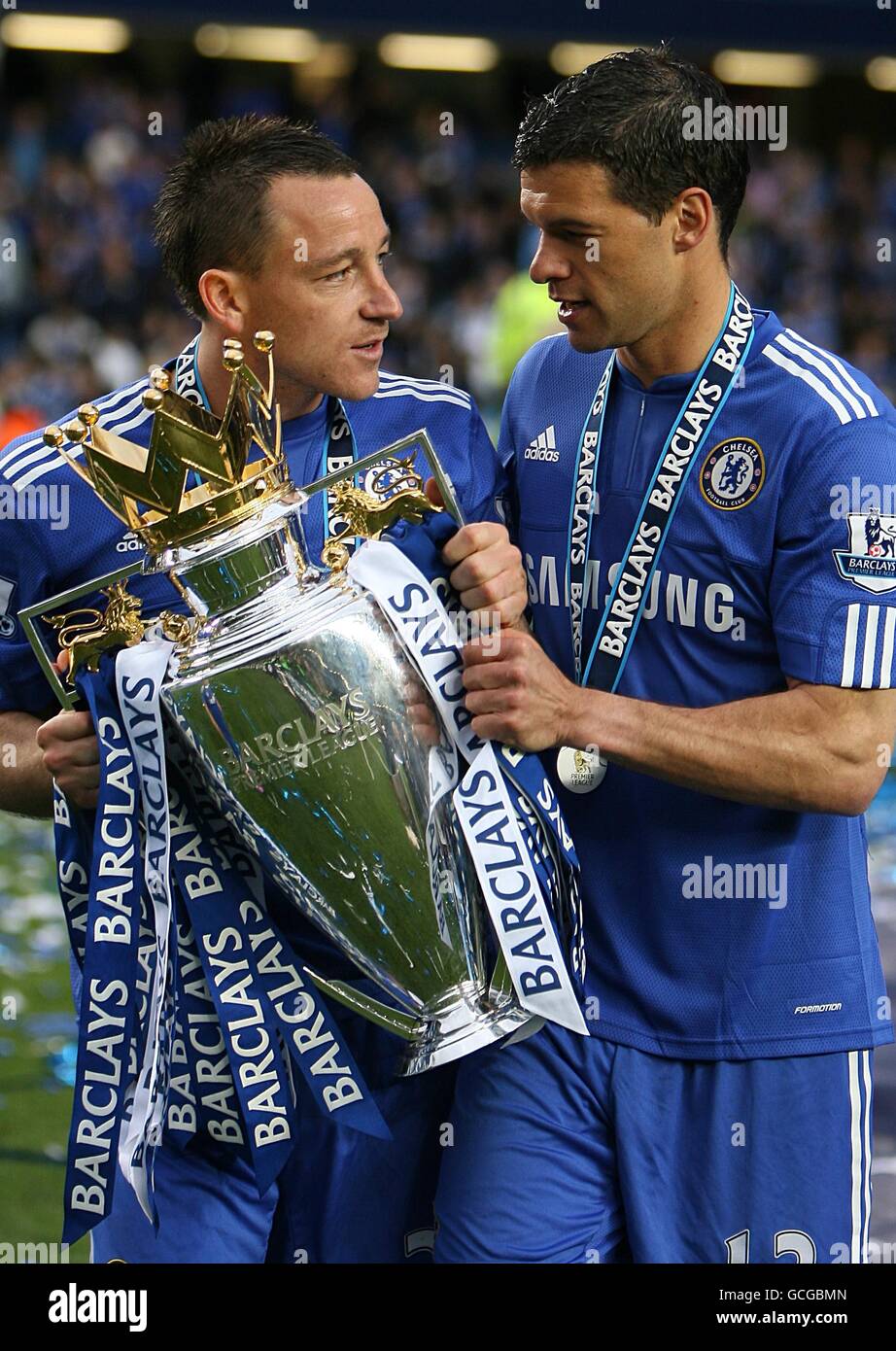 Chelsea's John Terry (left) and Michael Ballack (right) celebrate with ...