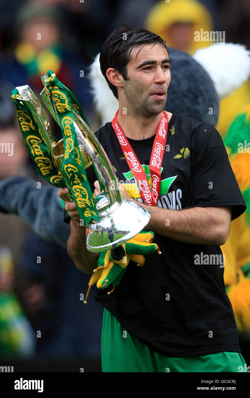 Football full length cup trophy grass ribbons hi-res stock photography ...