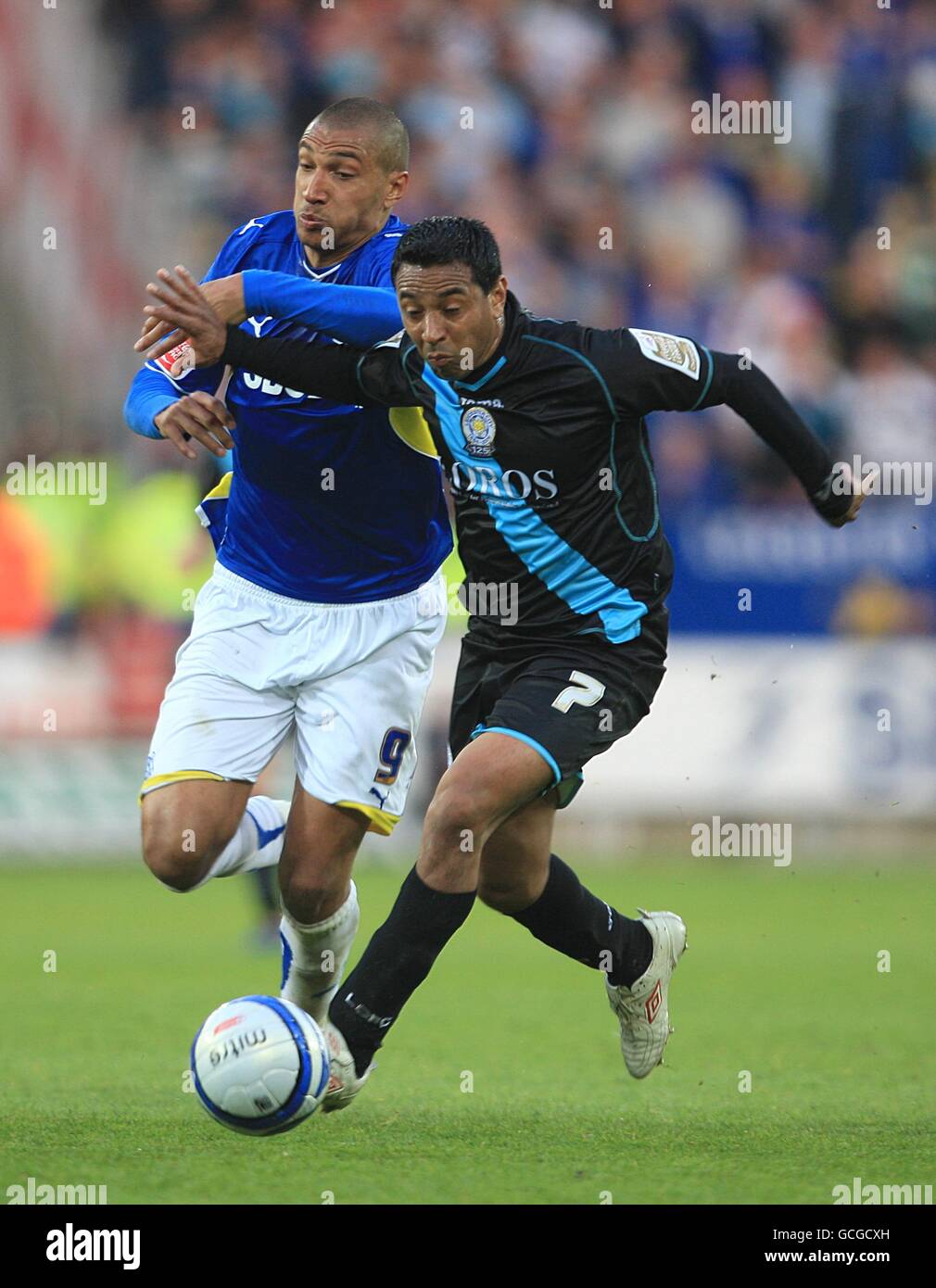 Leicester City's Nolberto Solano (right) and Cardiff City's Jay ...