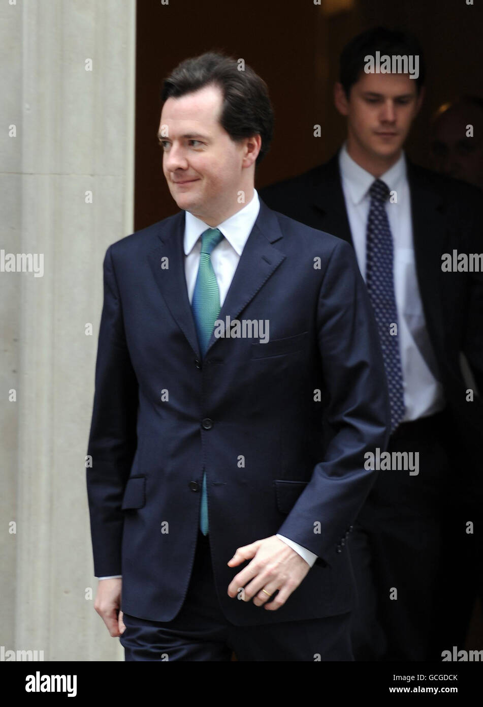 Britain's new Chancellor George Osborne leaves the new coalition ...