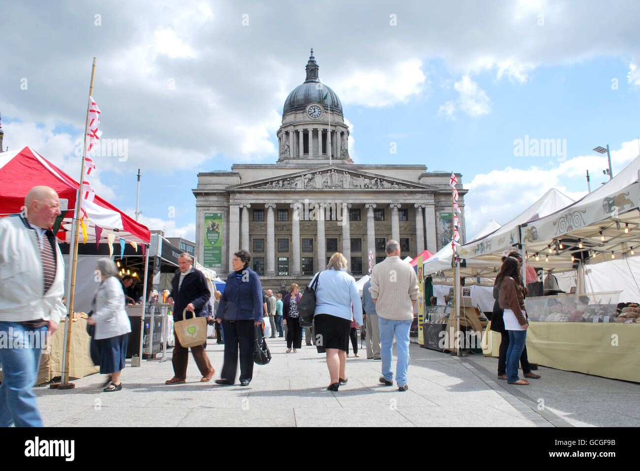 A themed market takes place in Nottingham Market Square as local market ...