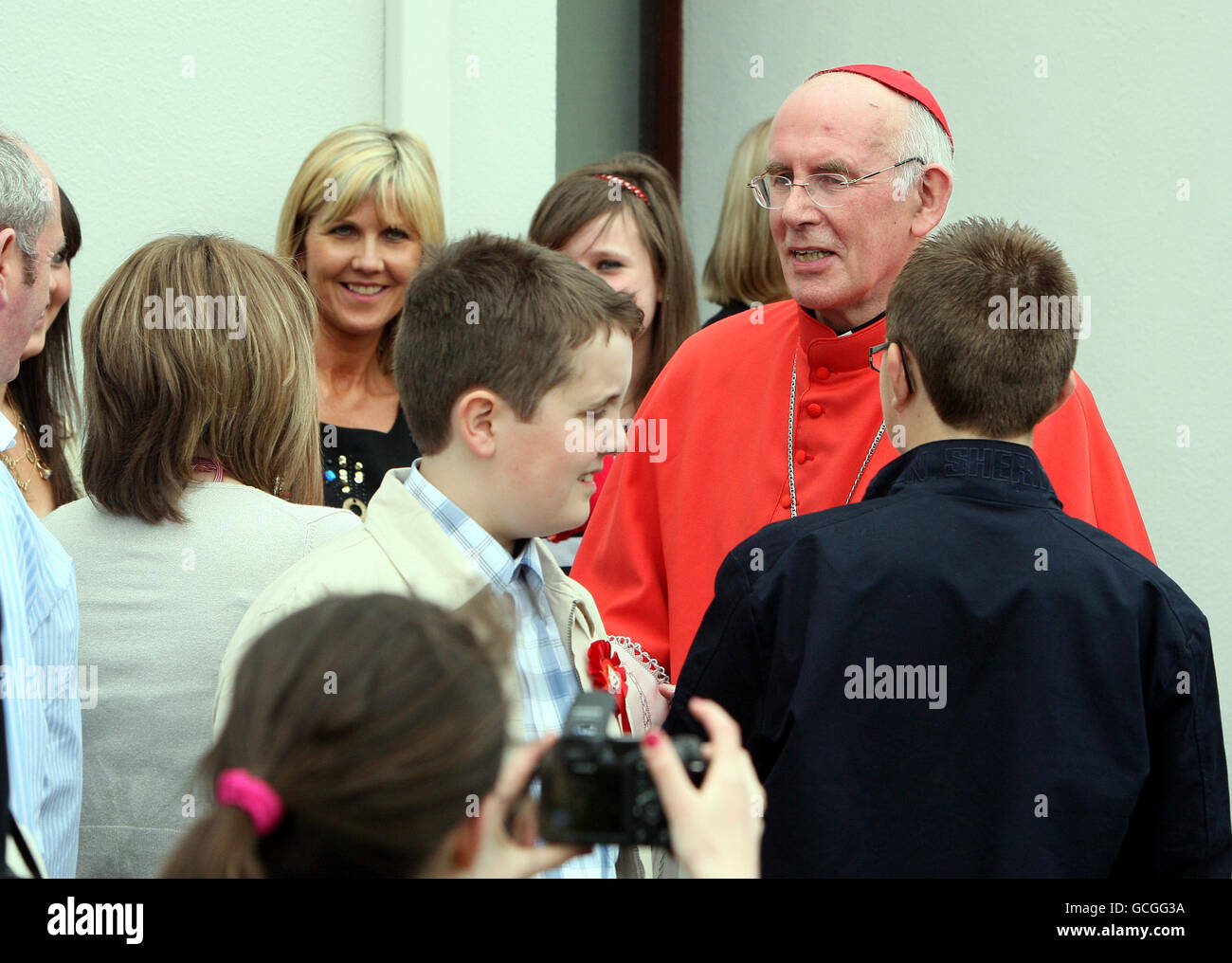 Cardinal Sean Brady meets families after a confirmation service at ...
