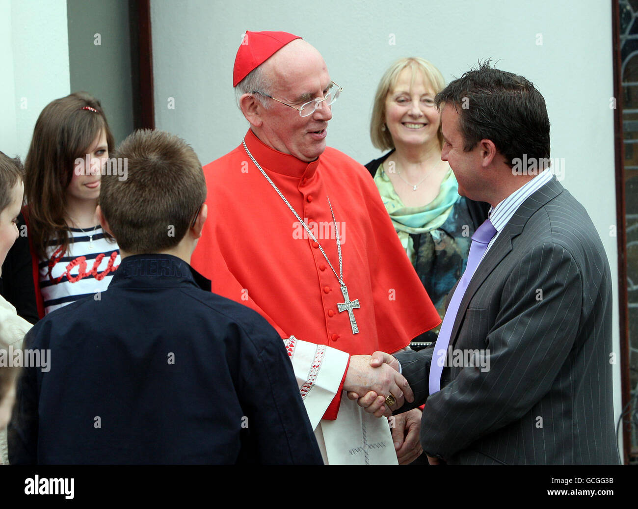 Cardinal Sean Brady meets families after a confirmation service at ...