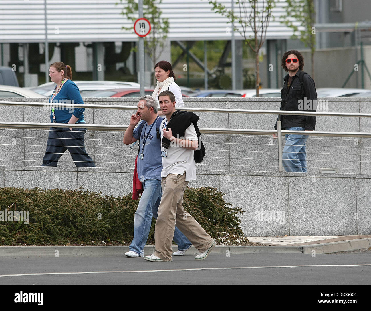 Workers inside the grounds of the Pfizer Sterile Plant in Dun Laoghaire ...