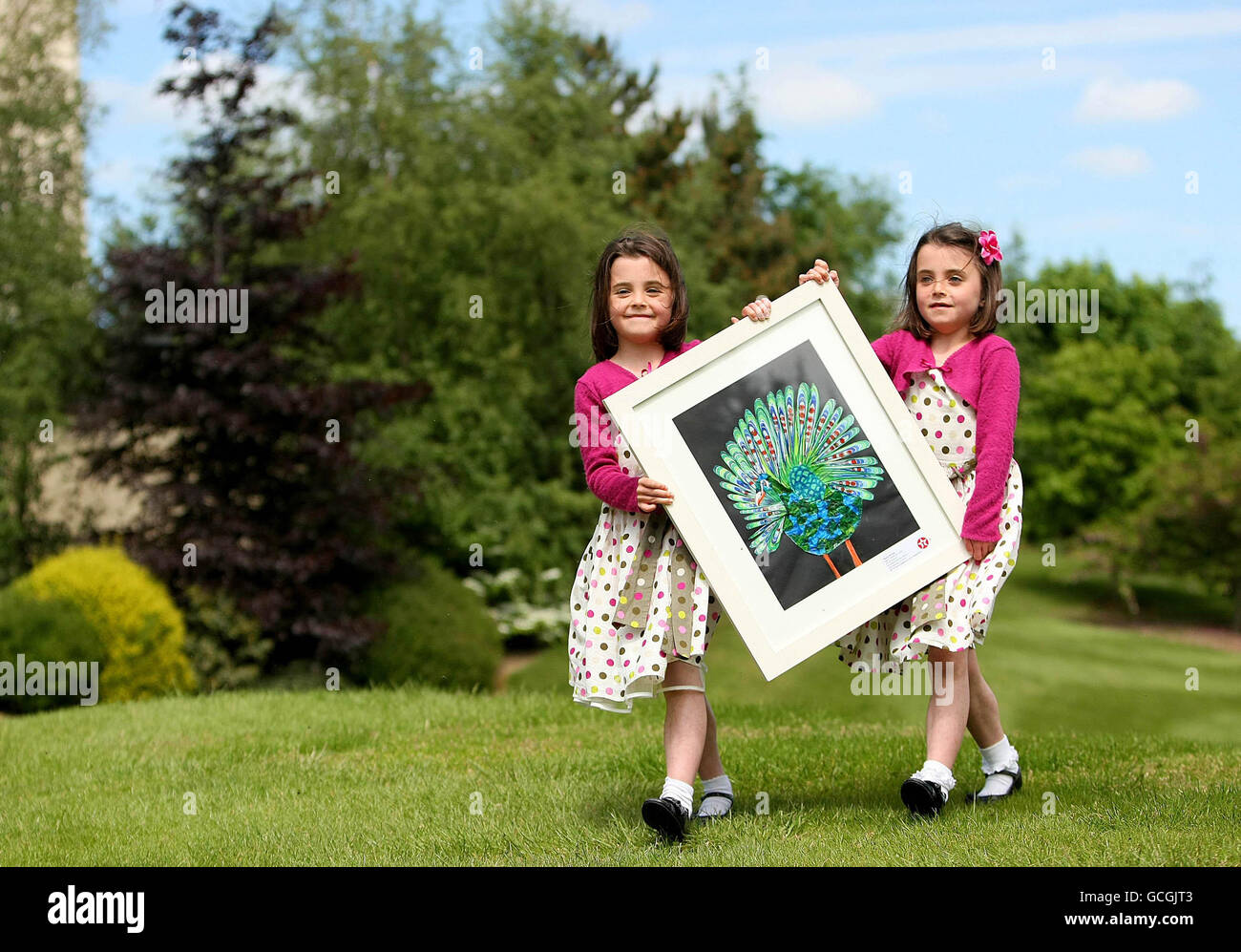 7-year-old twins Catherine (left) and Maria McStay from Strangford, Co ...