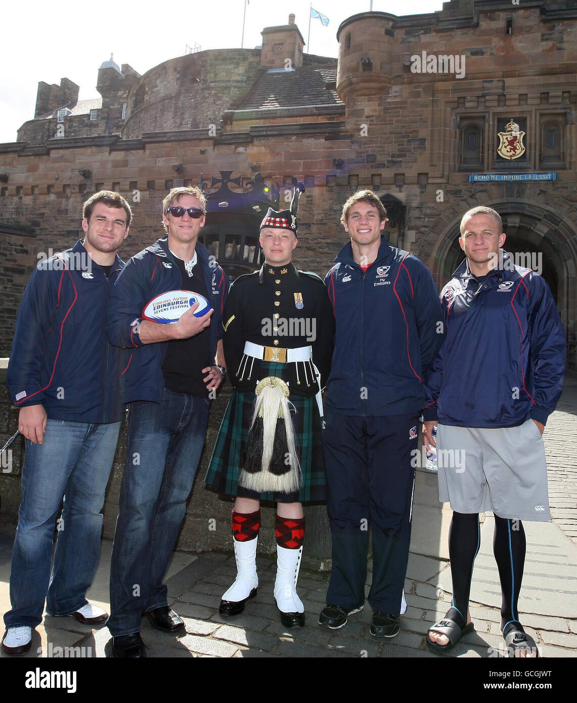 Rugby Union - Edinburgh Sevens Photocall - Edinburgh Castle Stock Photo ...